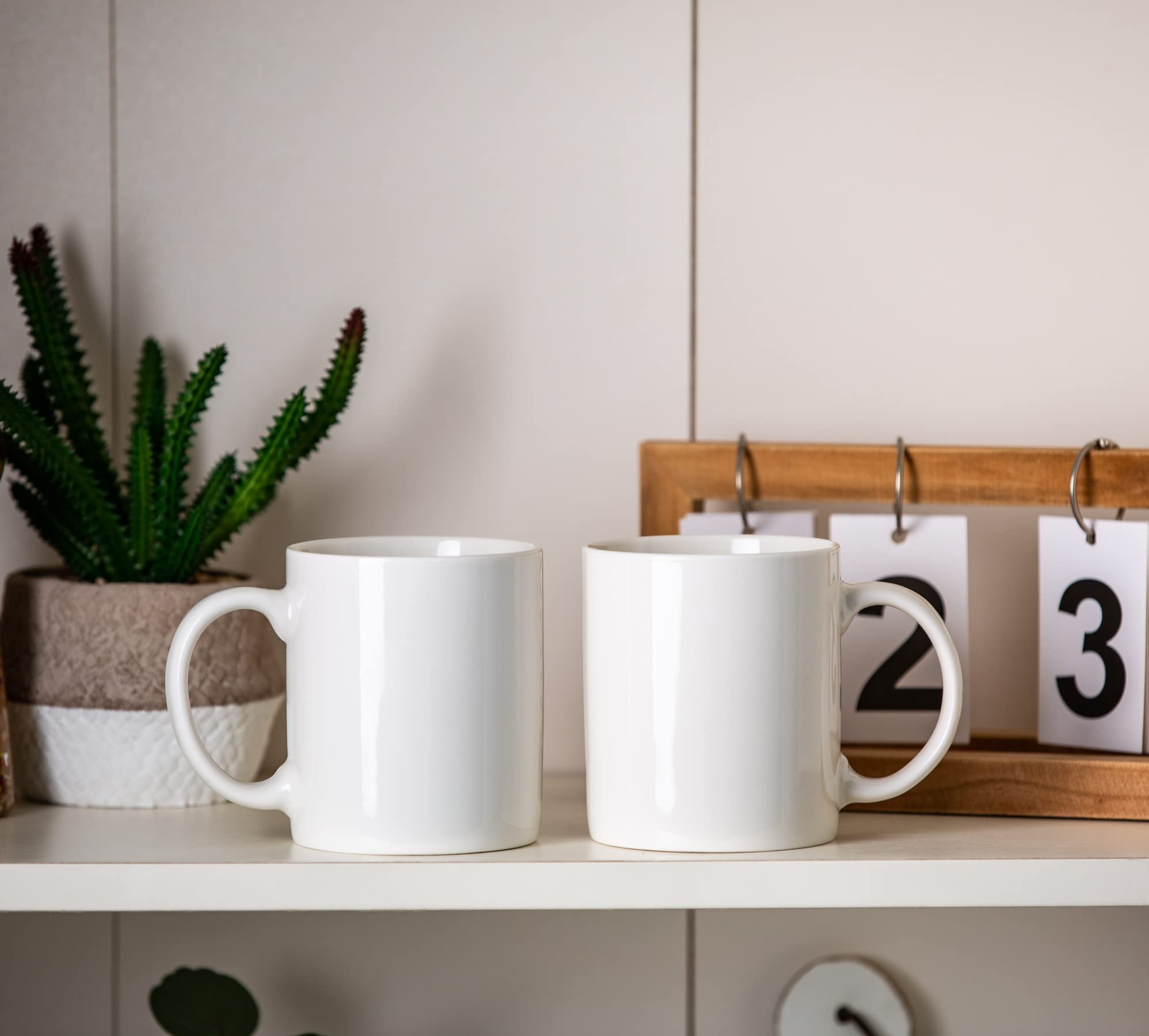 AmorArc 12oz Off White Coffee Mugs, Ceramic Coffee Mugs with Large Handle for Man, Woman, Light Weight Coffee Mugs Set for Latte/Cappuccino/Cocoa/Milk, Dishwasher & Microwave Safe, 12Pcs