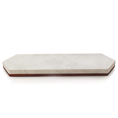 Libbey Urban Story Wood and Marble Flip Tray, 15-inch