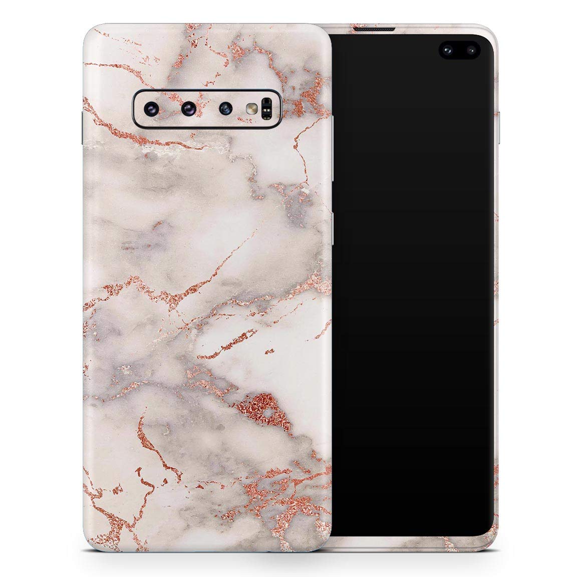 DesignSkinz Rose Pink Marble & Digital Gold Frosted Foil V1 Protective Vinyl Decal Wrap Skin Cover Compatible with The Samsung Galaxy S20 (Screen Trim & Back Glass Skin)