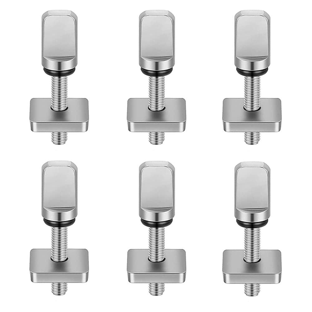 6 Pieces Surfboard Fin Screws, No Tool Stainless Steel Thumb Fin Screw for SUP Surf Longboard Paddleboard and BoardWorks SUP Center Fin Adapters Surfing Accessories