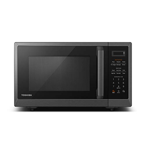 BLACK+DECKER BCRK25B Compact Refrigerator Energy Star Single Door Mini Fridge with Freezer, 2.5 Cubic Feet, Black & TOSHIBA ML2-EM09PA(BS) Small Countertop Microwave Oven With 6 Auto Menus