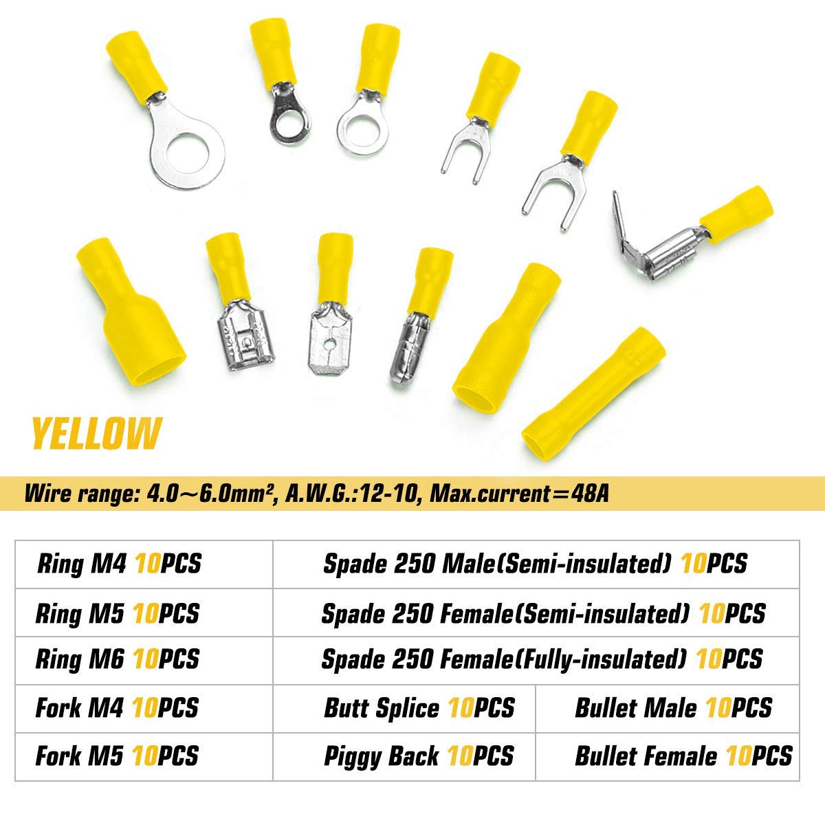 560PCS Electrical Wire Connectors Qibaok Insulated Wire Crimp Terminals Mixed Butt Ring Fork Spade Bullet Quick Disconnect Assortment Kit