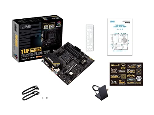 ASUS TUF Gaming A520M-PLUS (WiFi) AMD AM4 (3rd Gen Ryzen™) microATX Gaming Motherboard (M.2 Support, 802.11ac Wi-Fi, DisplayPort, HDMI, D-Sub, USB 3.2 Gen 1 Type-A and Aura Addressable Gen 2 headers)