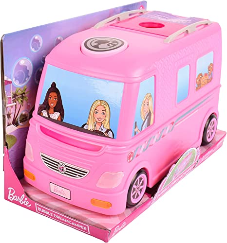 Barbie Dream Camper Bubble Machine | Vehicle Toy with Lights and Sounds for Kids | Bubble Solution Included - Sunny Days Entertainment