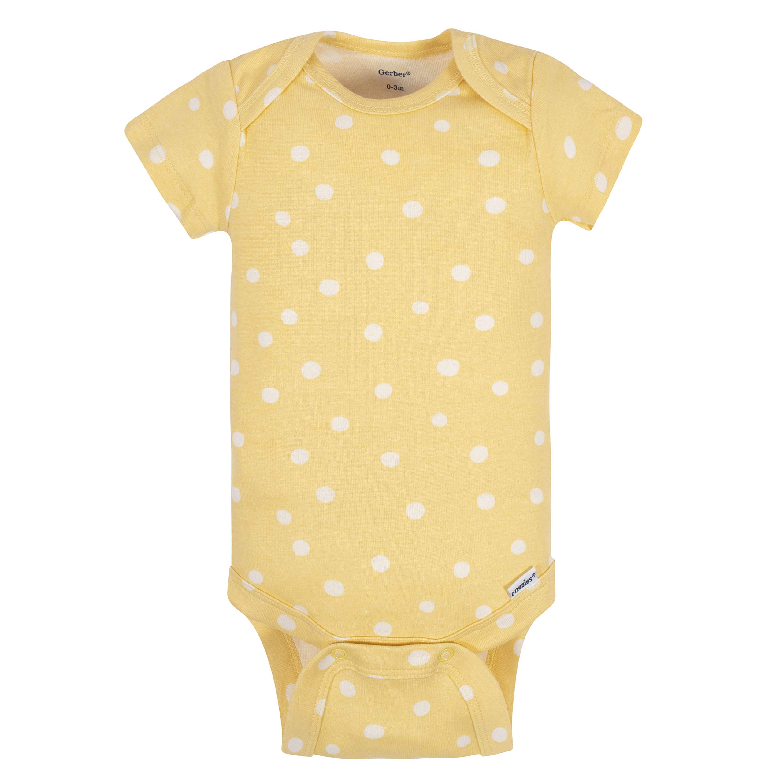 Grow by Gerber Baby Girls 5-Pack Short-Sleeve Onesies Bodysuits, Orange/Yellow/Green/Ivory, 0-3 Months