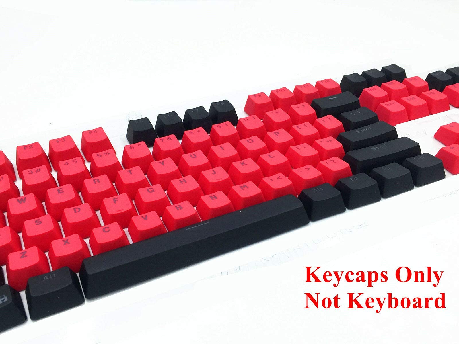 87/104 Key Doubleshot Red-Black PBT Backlit Keycap Caps for Cherry MX Gaming Mechanical Keyboard (87 Keys)