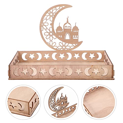 Cabilock Ramadan Tray Decorative Table Tray Dessert Food Tray Desktop Table Decor