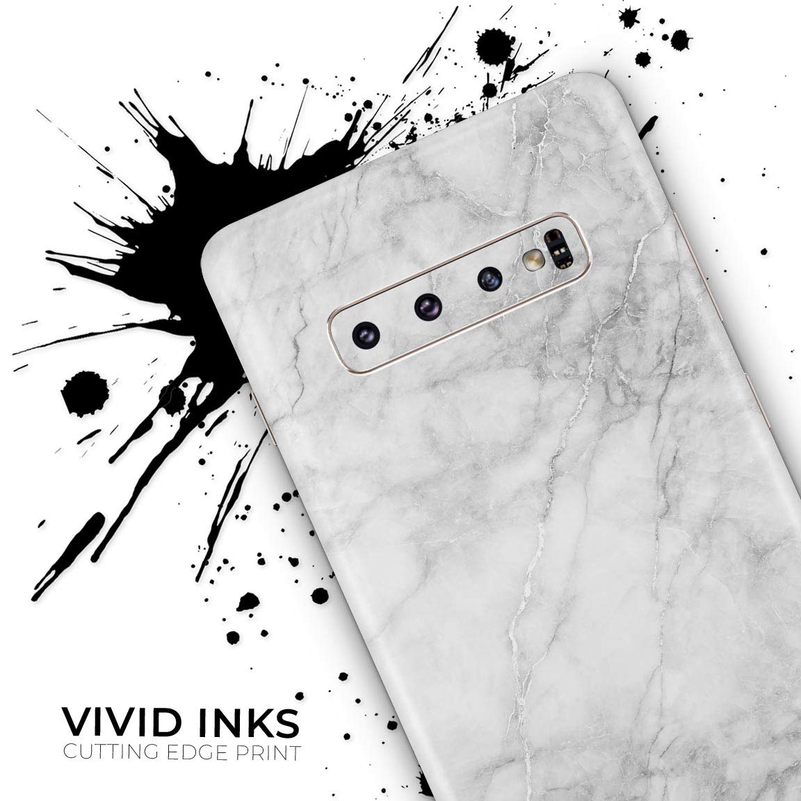 DesignSkinz White Scratched Marble Protective Vinyl Decal Wrap Skin Cover Compatible with The Samsung Galaxy S20 (Screen Trim & Back Glass Skin)