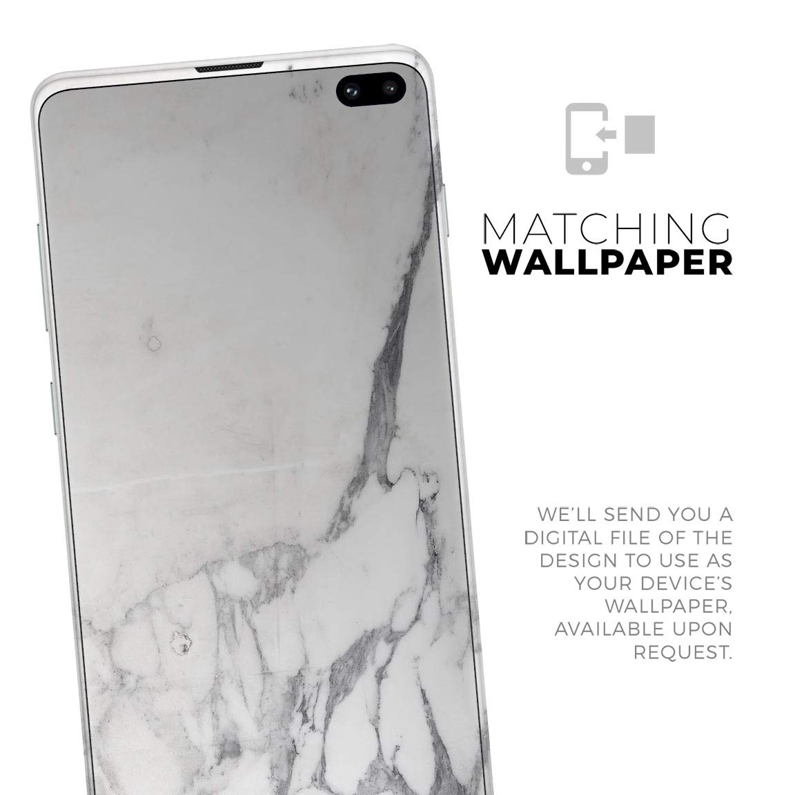 DesignSkinz White & Grey Marble Surface V3 2 Protective Vinyl Decal Wrap Skin Cover Compatible with The Samsung Galaxy S20 (Screen Trim & Back Glass Skin)