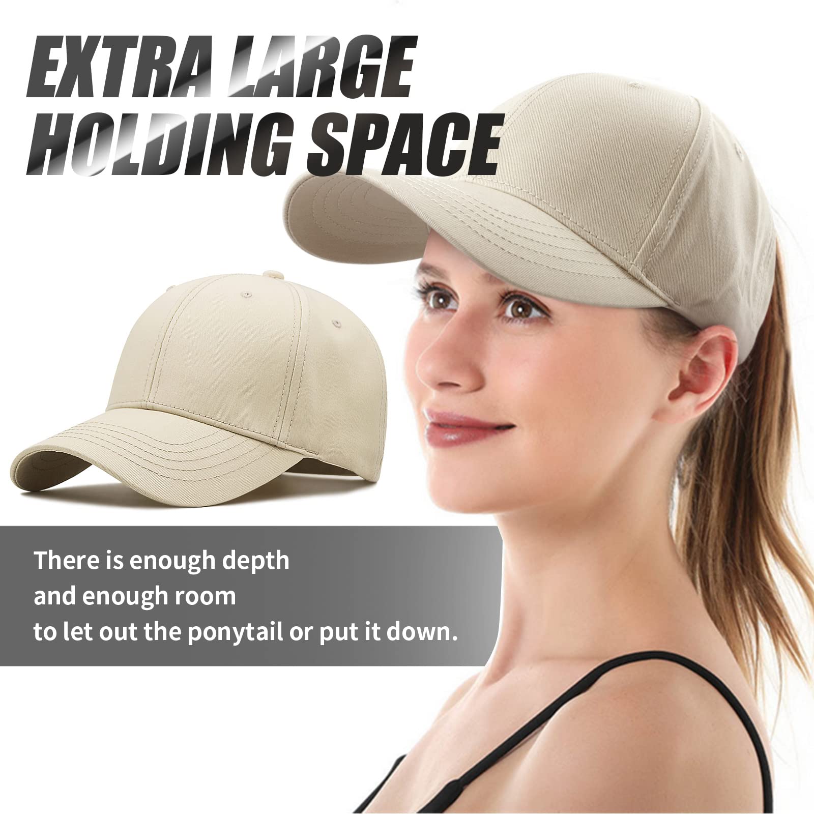 Acokac Extra Large Baseball-Hat Adjustable Dad-Hat XXL Classic Blank Trucker-Hat Dad-Hats Golf-Hat Dad-Cap for Mens&Womens Navy