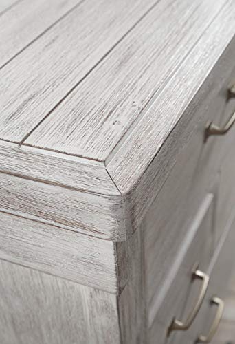 Signature Design by Ashley Brashland Farmhouse 7 Drawer Dresser with Dovetail Construction, Textured White
