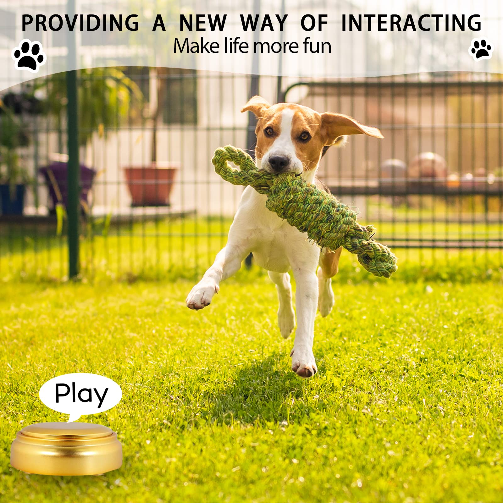 Recordable Buttons | Pet Talking Button | Custom Sound Button | Easy Button for Dog or Cat Communication | Game Buzzer for Home Office Gifts (Including Batteries)