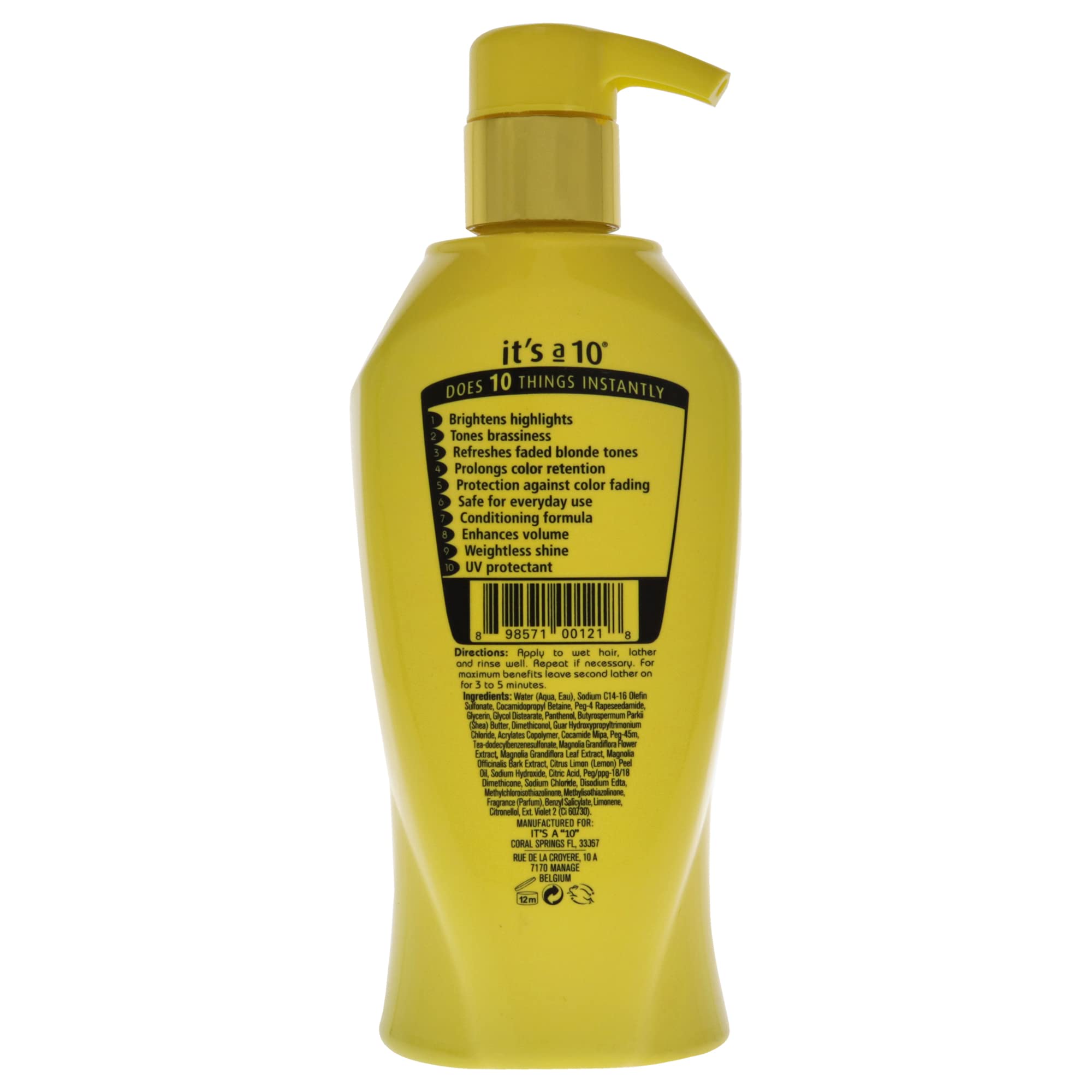 It's a 10 Haircare Miracle Brightening Shampoo for Blondes, 10 Ounce