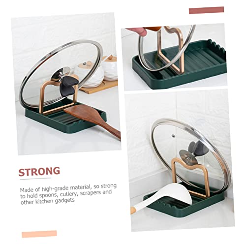 Angoily 2pcs Collapsible Shelf Pan Lid Holder Spoon Rest Holder Spoon Rest Kitchen Counter Pan Lid Rack Pot Lid Organizer Silicone Spoons Spatula Holder Plastic Kitchen Rack Storage