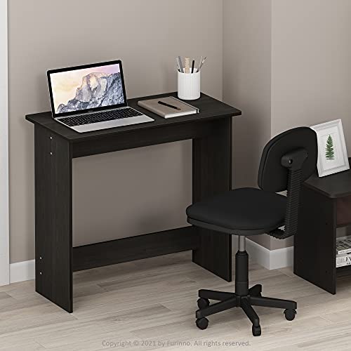 Furinno Basic 3-Tier Bookcase Storage Shelves, Espresso & Simplistic Study Table, Espresso