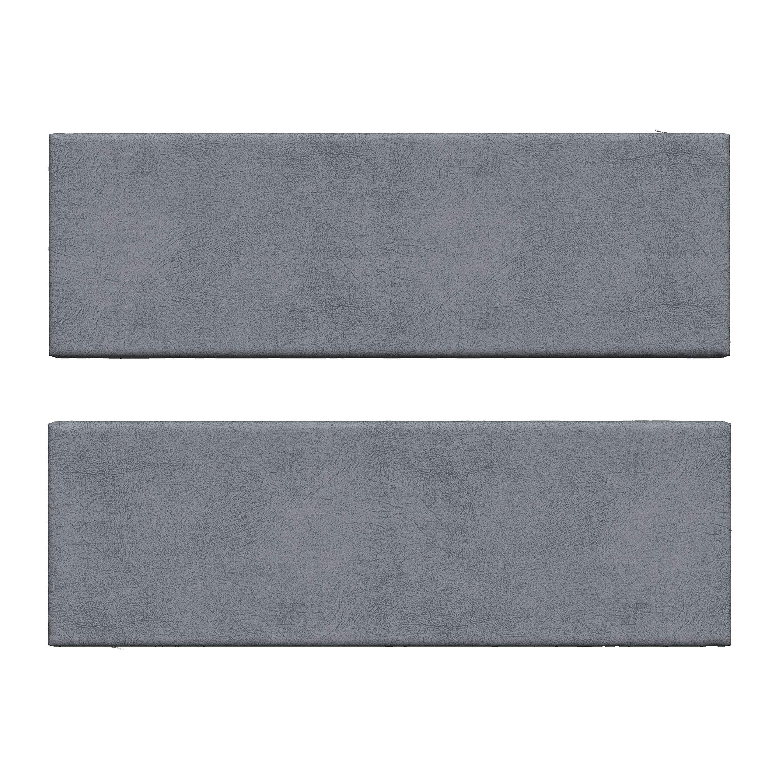 Ambesonne Faux Suede Bench Cushion Set of 2, Digitally Printed Weathered Texture, Standard Size Foam Pad with Decorative Fabric Cover for Kitchen Bedroom & Outdoors, Grey, 45" x 15" x 2"