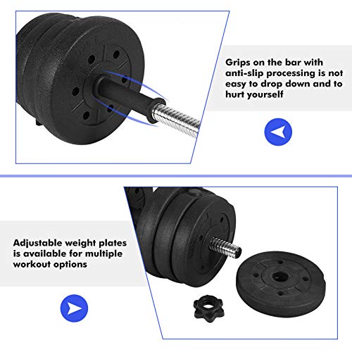 Adjustable Dumbbell Barbell Weight Pair 66 LBS Dumbbell Weight Set,Fitness Barbell Lifting with Adjustable Weight Plates and Handle Strength Training Workout Equipment for Office Gym Home
