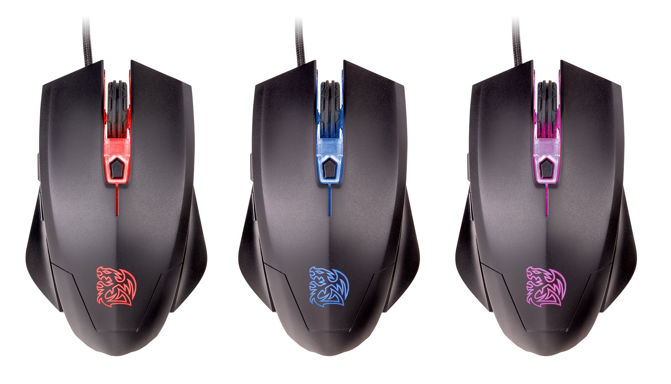 Thermaltake Tt eSPORTS Knucker 4-in-1 3 Color Membrane Keyboard & 2400 DPI Avago 5050 Optical Gaming Mouse & Headset & Mouse Pad Combo Kit KB-GCK-PLBLUS-01