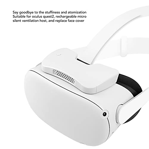 Active Air Circulation Facial Interface for Oculus Quest 2,Replace Silicone Face Case Pad with Rechargeable Micro Silent Ventilation Host,4400mAh Battery (Apple Grain)