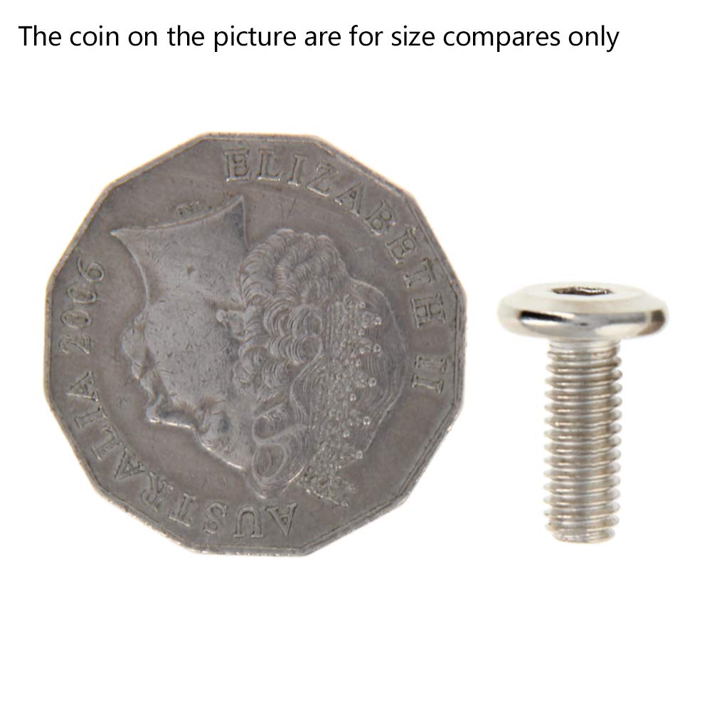 MroMax 20Pcs M6 x 16mm Flat Head Hex Socket Cap Screws Bolts, Nickel Plated Carbon Steel Fully Threaded Furniture Screws for Assemble Cabinets, Baby Beds, Tables and Chairs