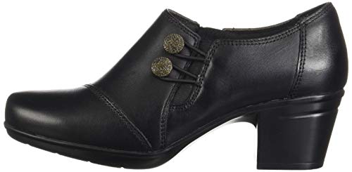 Clarks womens Emslie Warren Slip On Loafer, Black Leather, 7.5 Wide US