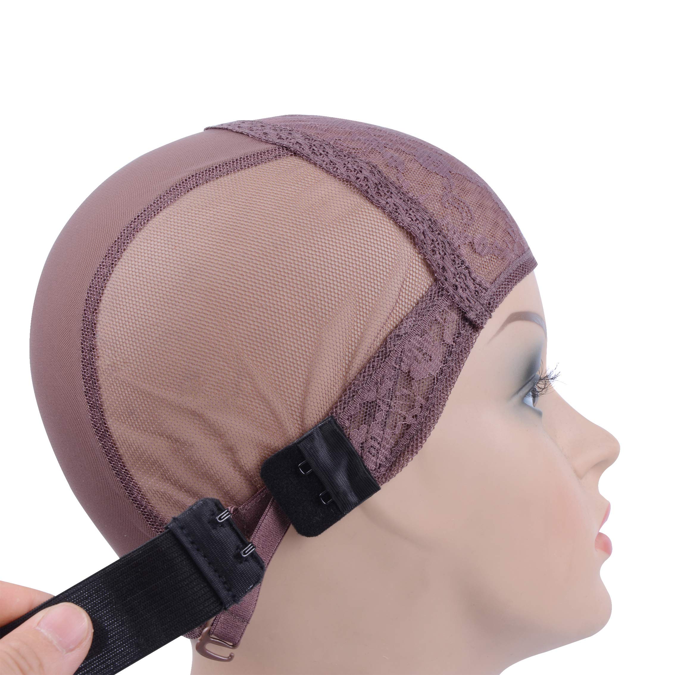 YANTAISIYU Adjustable Wig Elastic Bands with Hooks - 3 Set/Lot for Wig Making & Sewing - DIY Accessories (Black, 3.0 cm)
