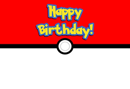 5x3ft Cartoon Video Game Birthday Photography Backdrops Magical Pet Red and White Ball Photo Background Party Table Banner Back Drop Decor