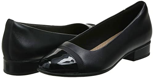 Clarks womens Juliet Monte Pump, Black Leather/Synthetic, 8.5 Wide US