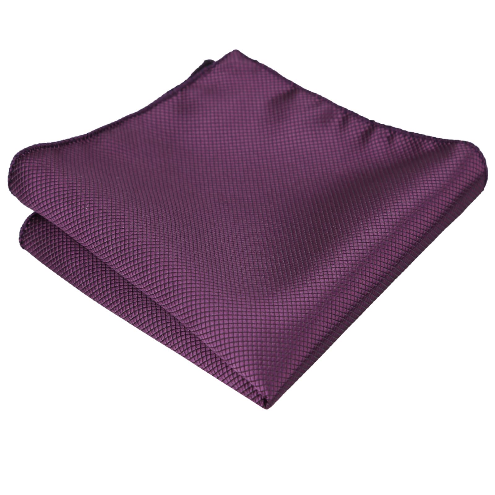 Alizeal Mens Solid Mini Squares Formal Banded Pre-tied Bow Ties Set-Dark Purple