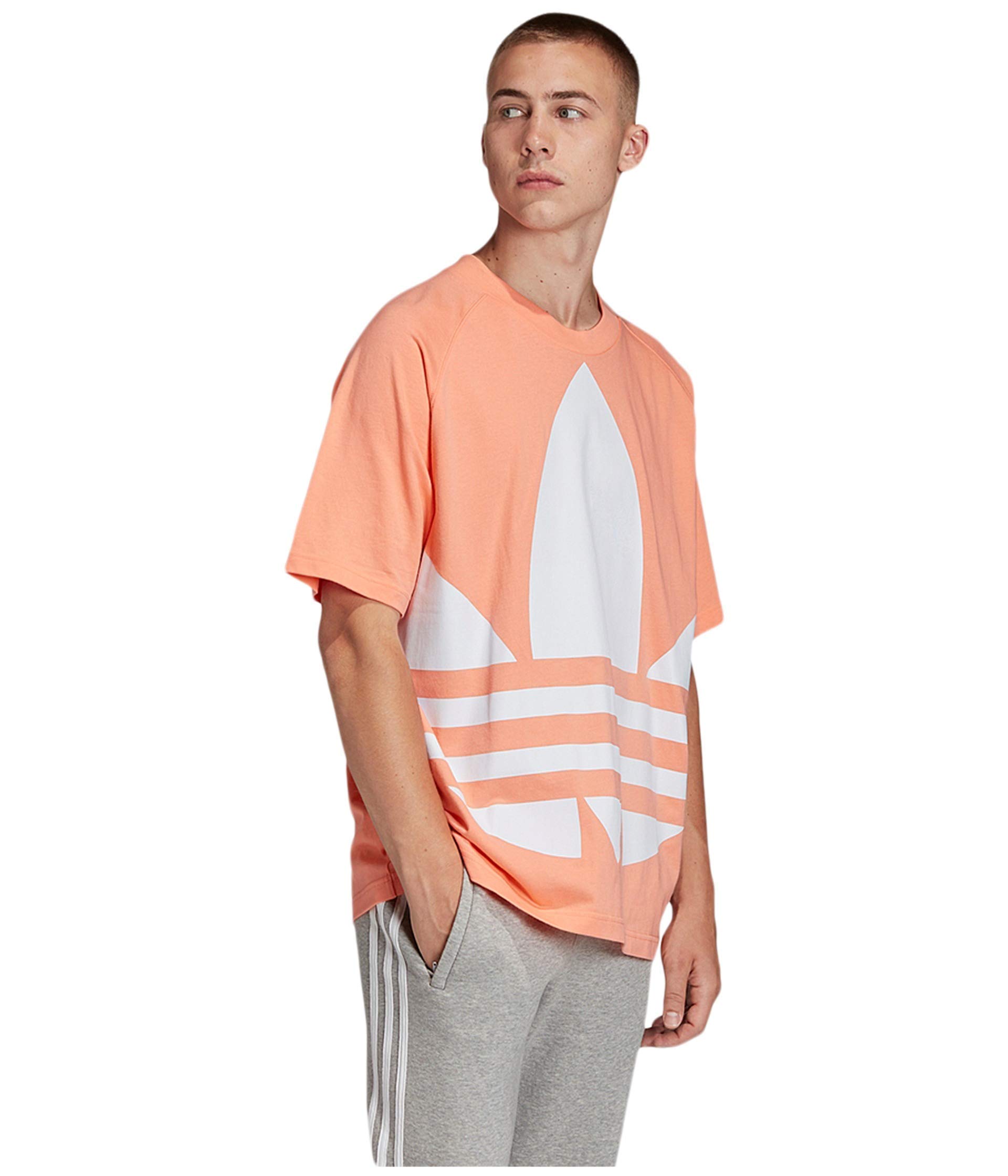adidas Originals Men's Big Trefoil Boxy Tee Chalk Coral Small