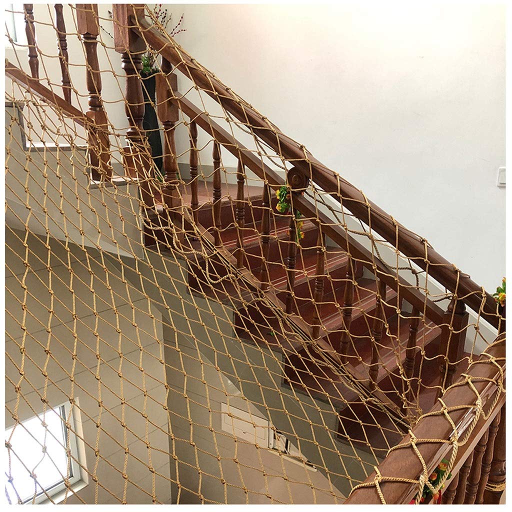 Protective Net Brown Nylon Net, Garden Decoration Net Balcony Safety Net Stairs Children Anti-Fall Net Kindergarten Protective Net Portable Fence Net Can Be Cut 1x2m3m4m (Size : 1 * 2m(3 * 7ft))