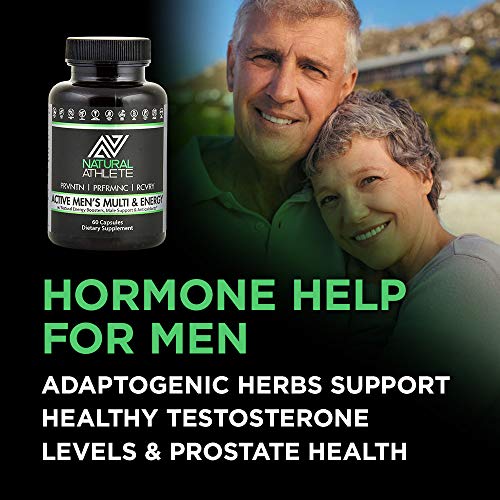 Active Men's Daily Multivitamin Supplement with Natural Energy Boosters, Immune Blend, Male Hormone Support, Minerals & Antioxidants (60 Pills)