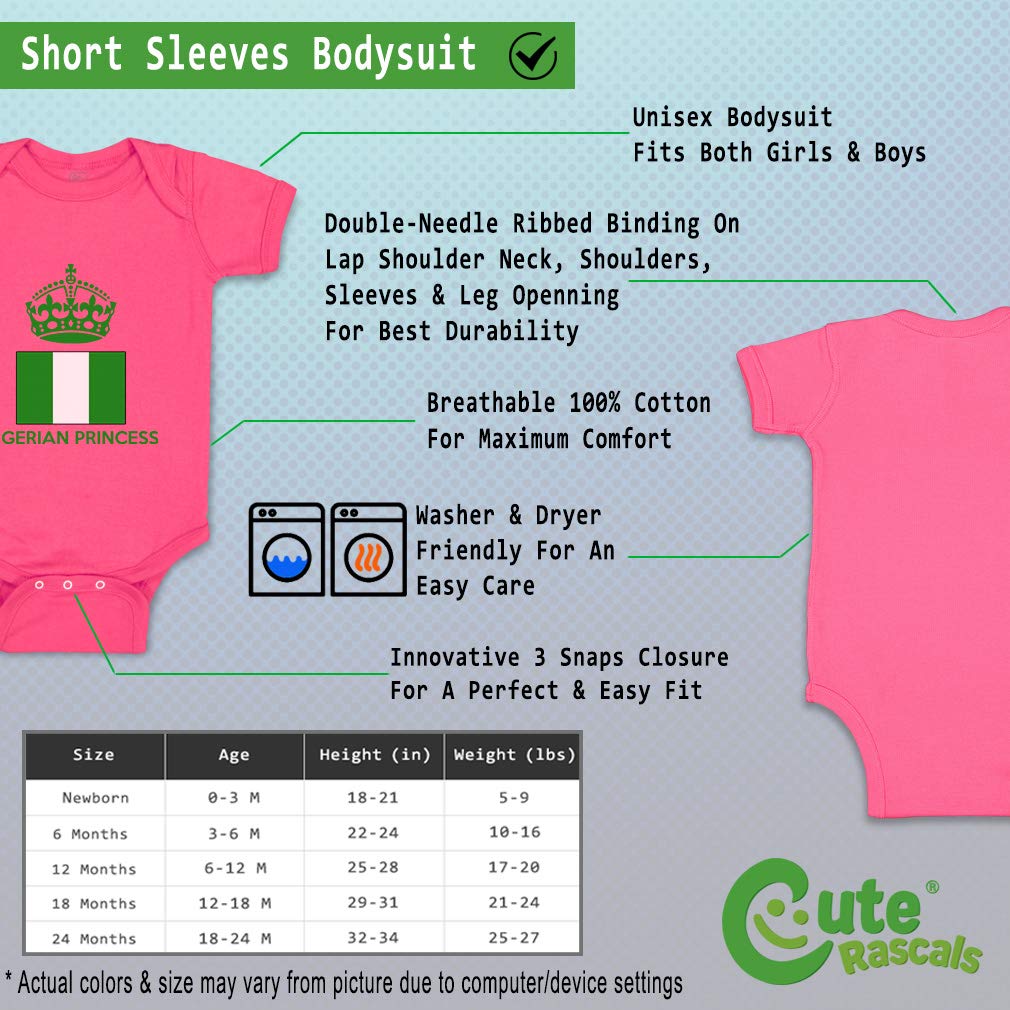 Custom Boy & Girl Baby Bodysuit Nigerian Princess Crown Funny Cotton Baby Clothes Hot Pink Design Only 12 Months