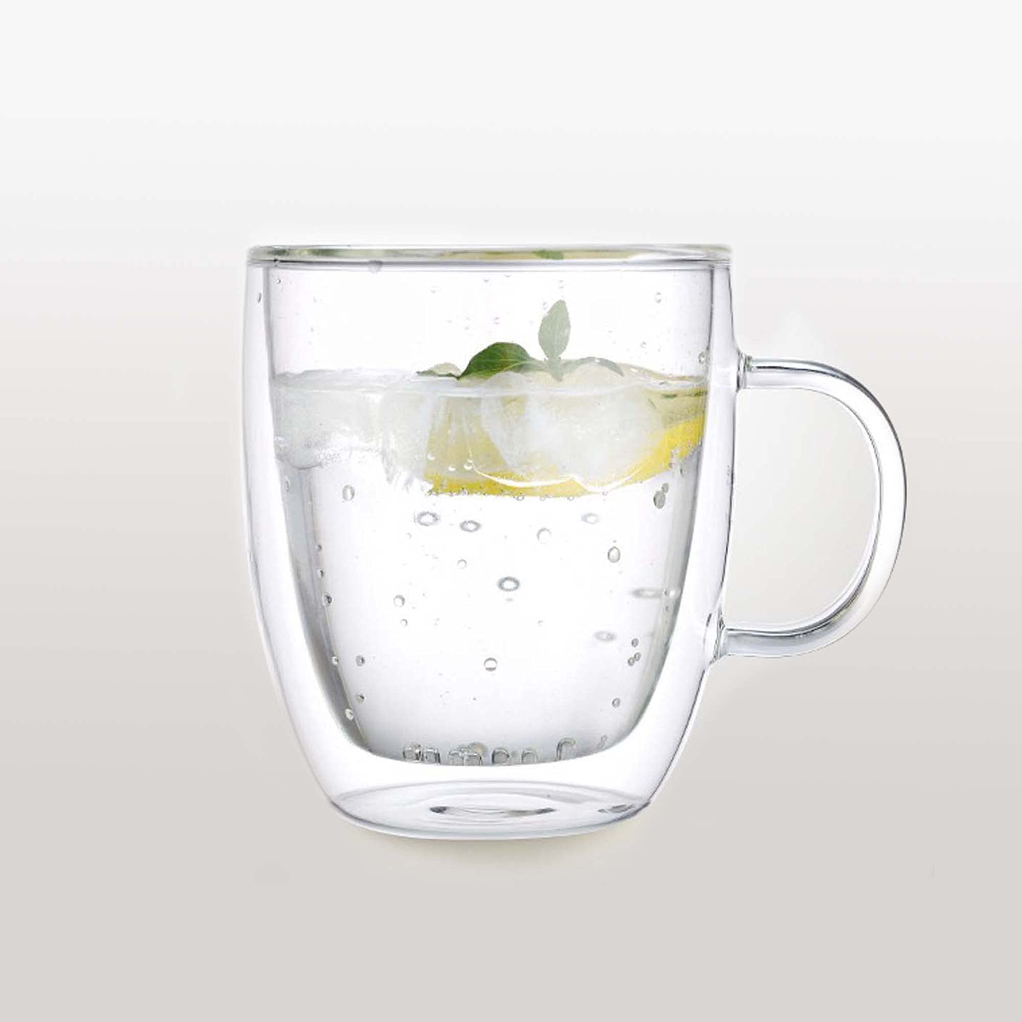 ANTOWALL 12oz Coffee Mug Insulated Clear Double Wall Glass Coffee Mugs 1 Pcs Tea Cups Fathers Gifts with Handle for Women and Man. (350ml)