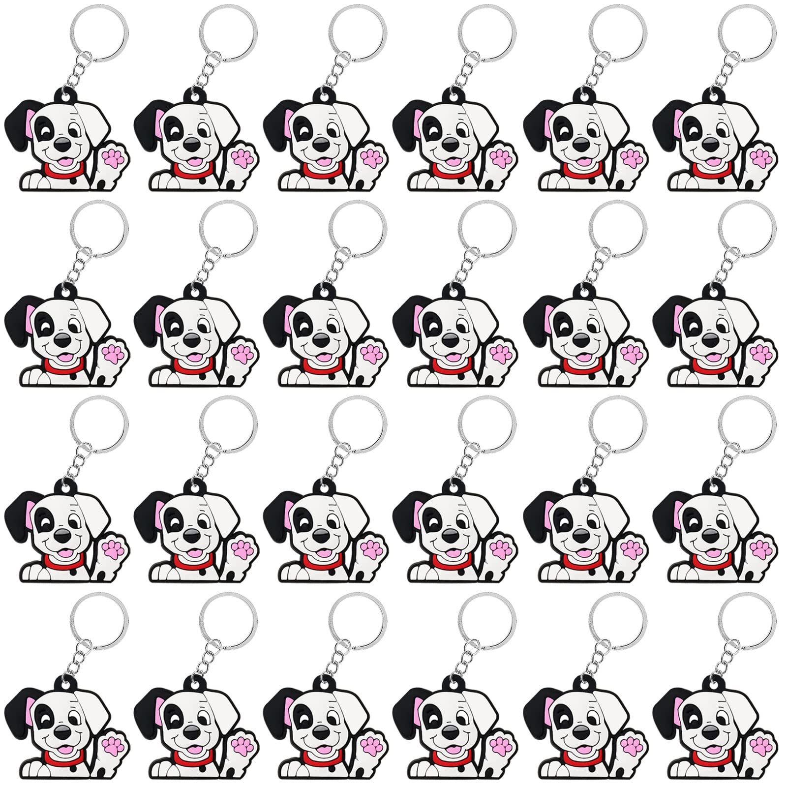 CiciBear 24 Pack Dalmatian Keychains Party Decoration for Guests, Dalmatian Themed Party, Baby Shower, School Party, Kids Birthday