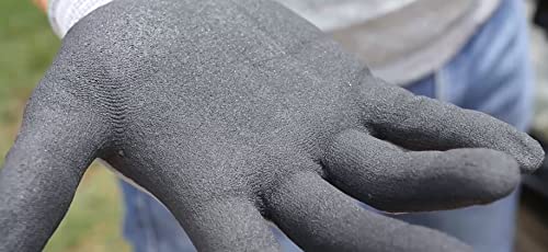 G & F Products 1529XL-DZ Knit Work Gloves, Textured Rubber Latex Coated For Construction, Black, XLarge,Gray