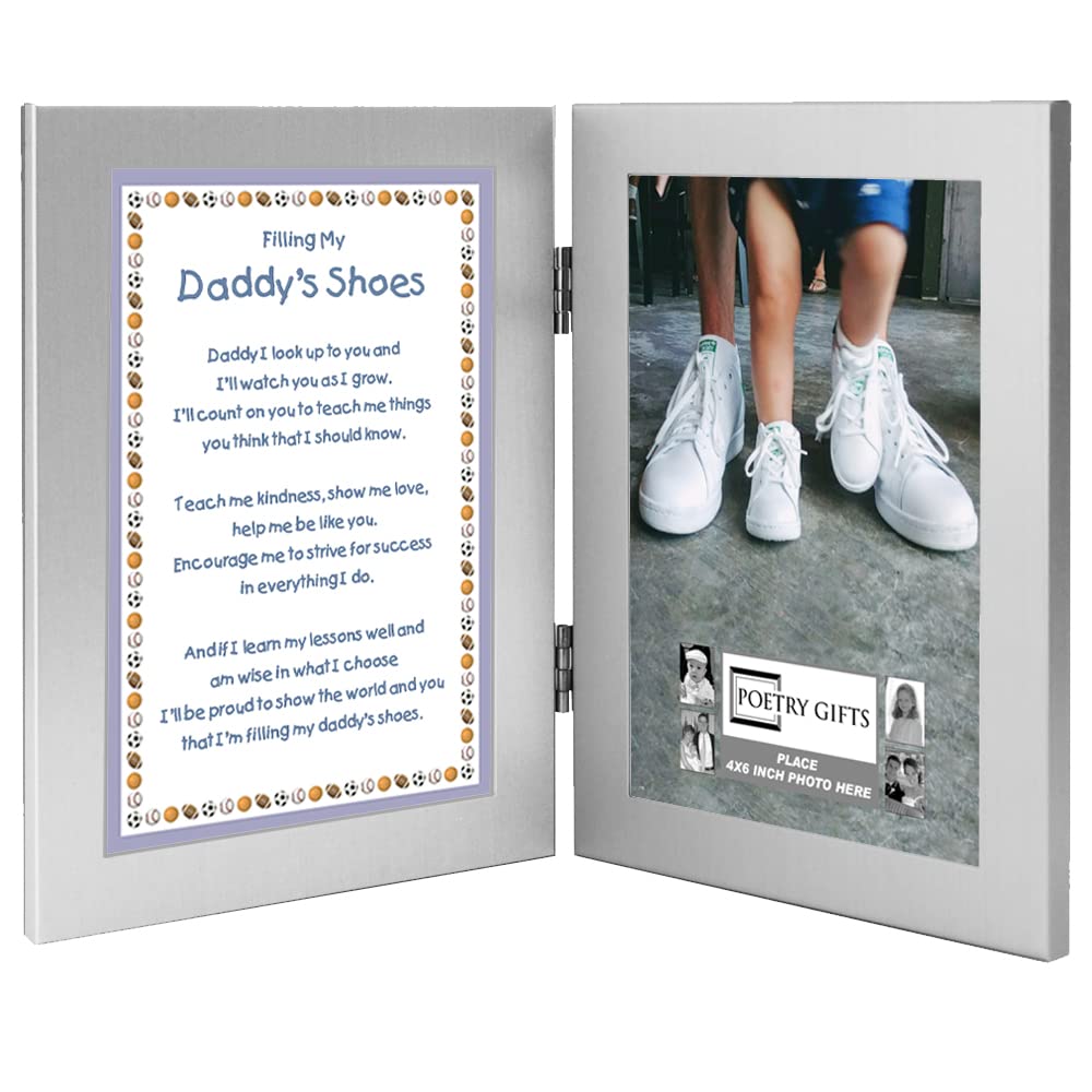 Poetry Gifts Dad from Son Filling Daddy's Shoes, Birthday or Father's Day, Add 4x6 Inch Photo