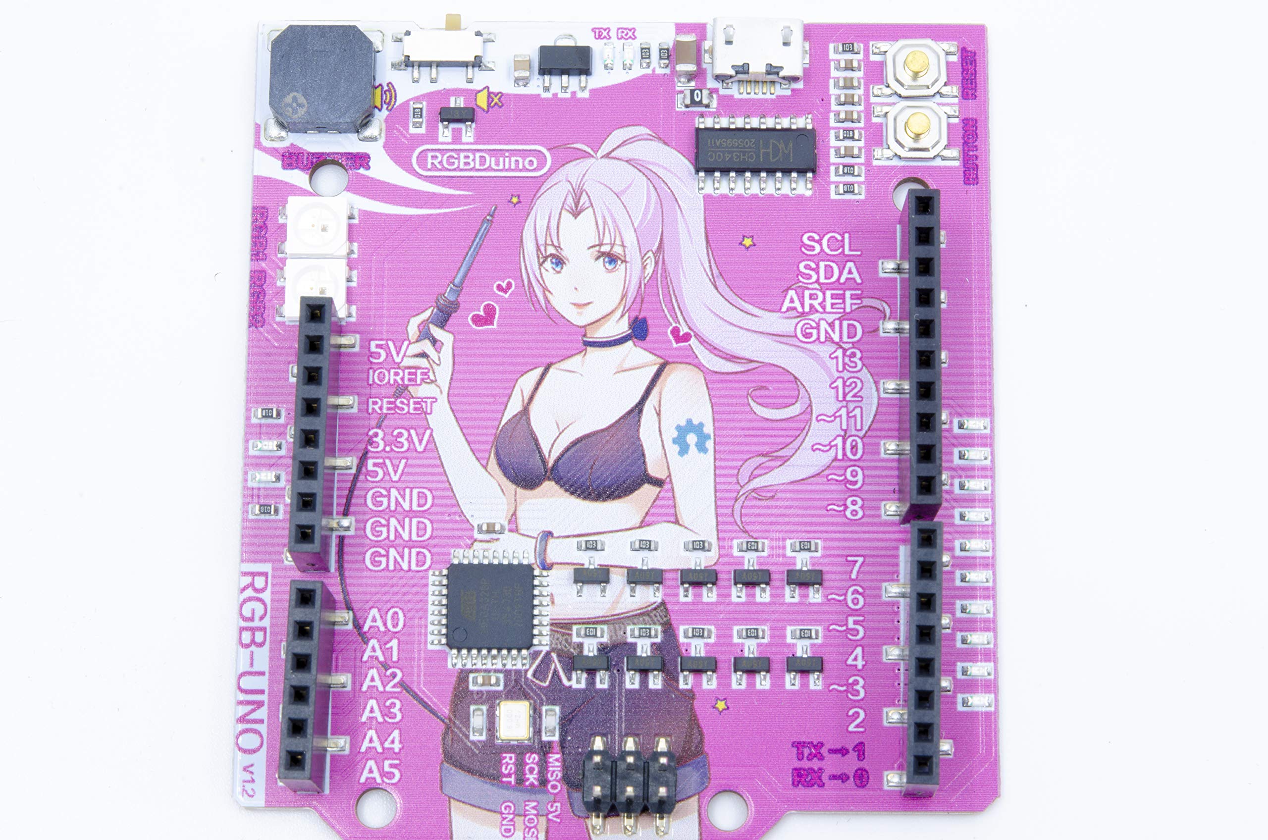 ACROBOTIC RGBduino (Pink) ATMega328p Development Board Compatible w/Arduino Electronics Programming