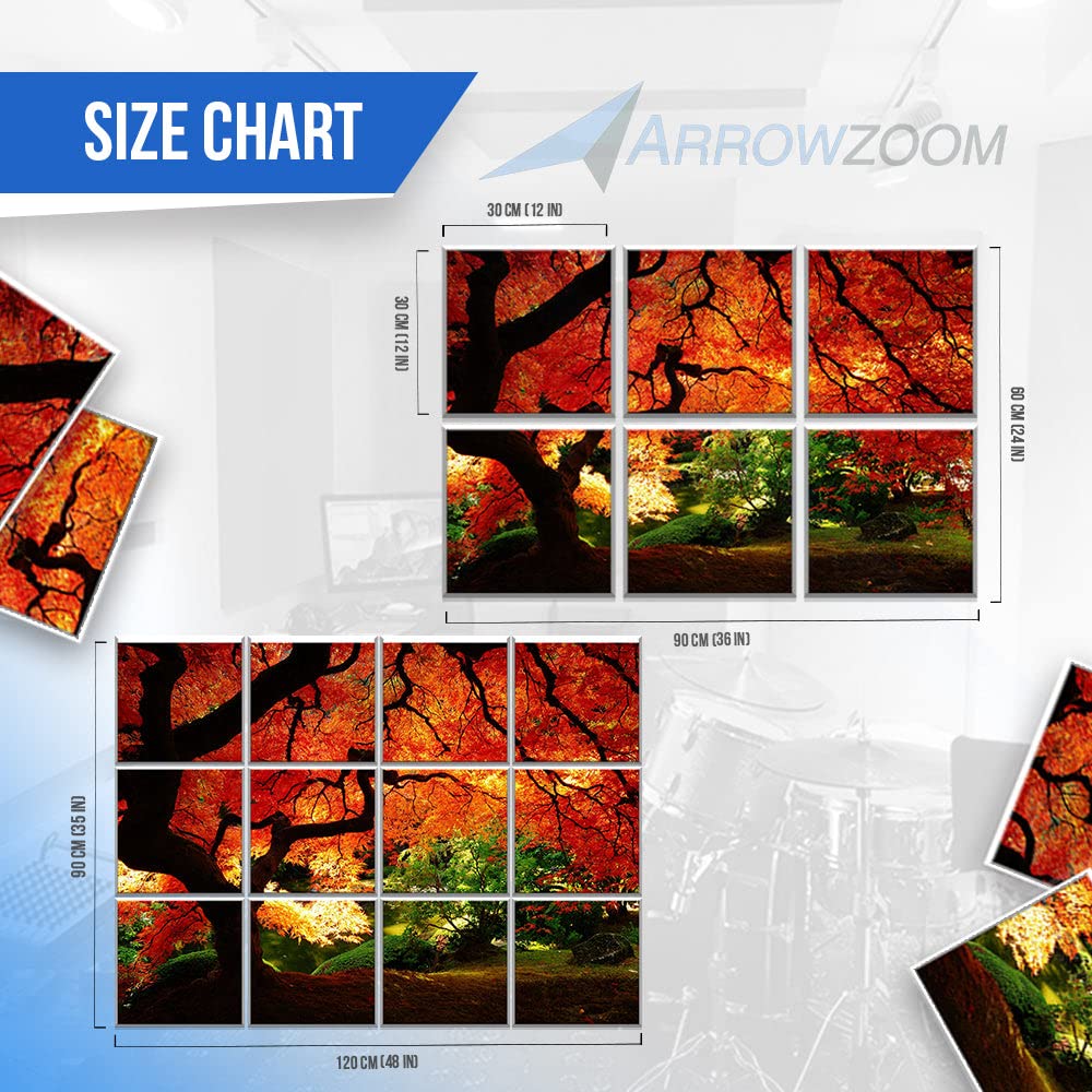 Arrowzoom 6 Felt Wall Art Acoustic Panel Display Stylish Decorative Acoustical Tiles Noise Reduction Recording Studio Room Home Treatment Strong Adhesive DIY Nature Design C 23.6 x 35.4 in AZ1228