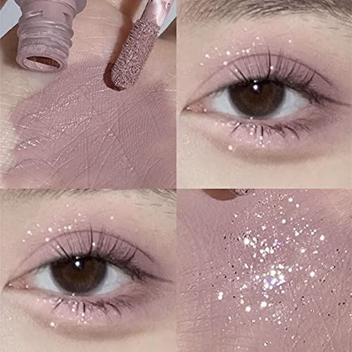 6 Colors Liquid Glitter Eyeshadow Sparkle Eye Makeup Sticks Set.Quick Drying & Easy to Apply.Pink#