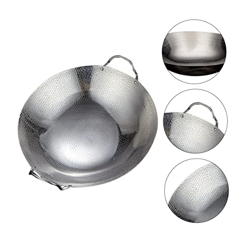 Angoily Stainless Steel Seafood Pot Stove Burner Pans Korean Ramen Pot Metal Cooking Utensils Kitchen Gadget Gas Range Shabu Pot Non- Stick Paella Pan Kitchen Cookware Double Ear Ramen Pot