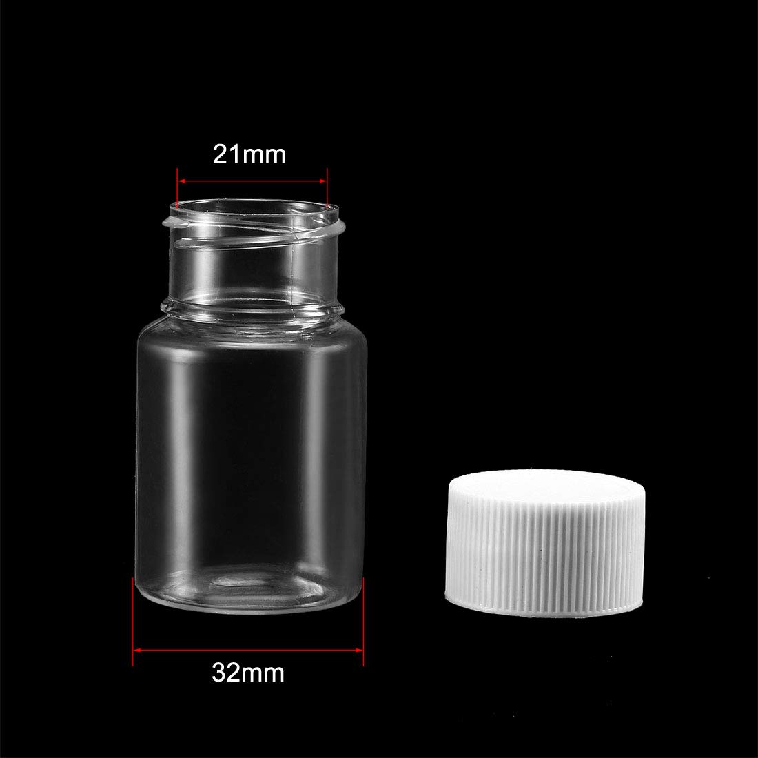 uxcell Plastic Lab Chemical Reagent Bottle 30ml/1oz Wide Mouth Sample Sealing Liquid Storage Container 10pcs