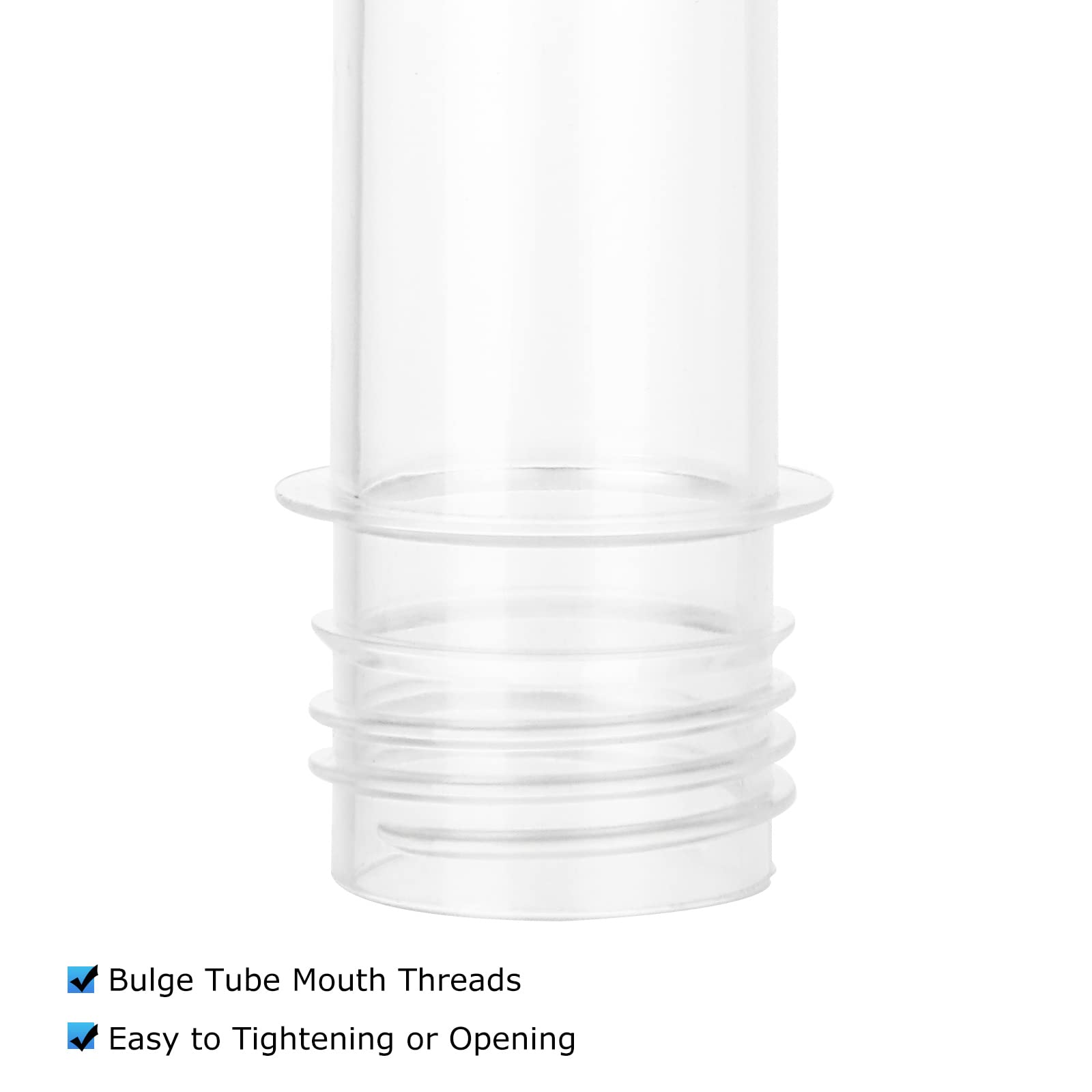 ACXFOND 60Pcs Clear Plastic Test Tubes with Caps 45ml Clear Candy Tubes Plastic Tubes for Bath Salts, Candy, Beads Storage, Science Lab, Party