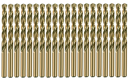 Cobalt Drill Bit Set 20Pcs 3/32 inch HSS Co M35 Twist Jobber Length Drill Steel Metal Iron