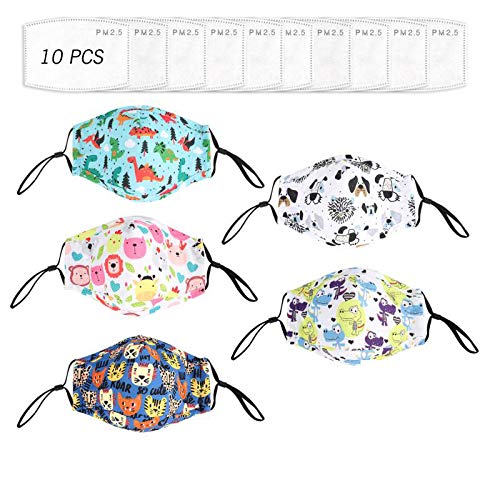 5Pcs Kids Reusable, Includes 10Pcs Filters