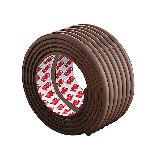 CUTE CUTE JUMP Baby Proofing Edge Guards 12.5ft Edge Protectors for Baby, Extra-Wide Baby Proof Corners and Edges, 3M Glue Pre-Taped, for Table, Desk(Coffee Brown)