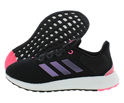 adidas Pureboost 21 Womens Shoes Size 7.5, Color: Black/White/Pink
