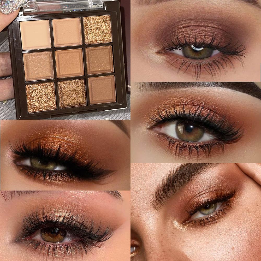 AMY'S DIARY Matte Nude Eyeshadow Palette Pink Makeup,9 Colors Matte Eyeshadow Long Lasting Eye Shadow Plattet for Girls