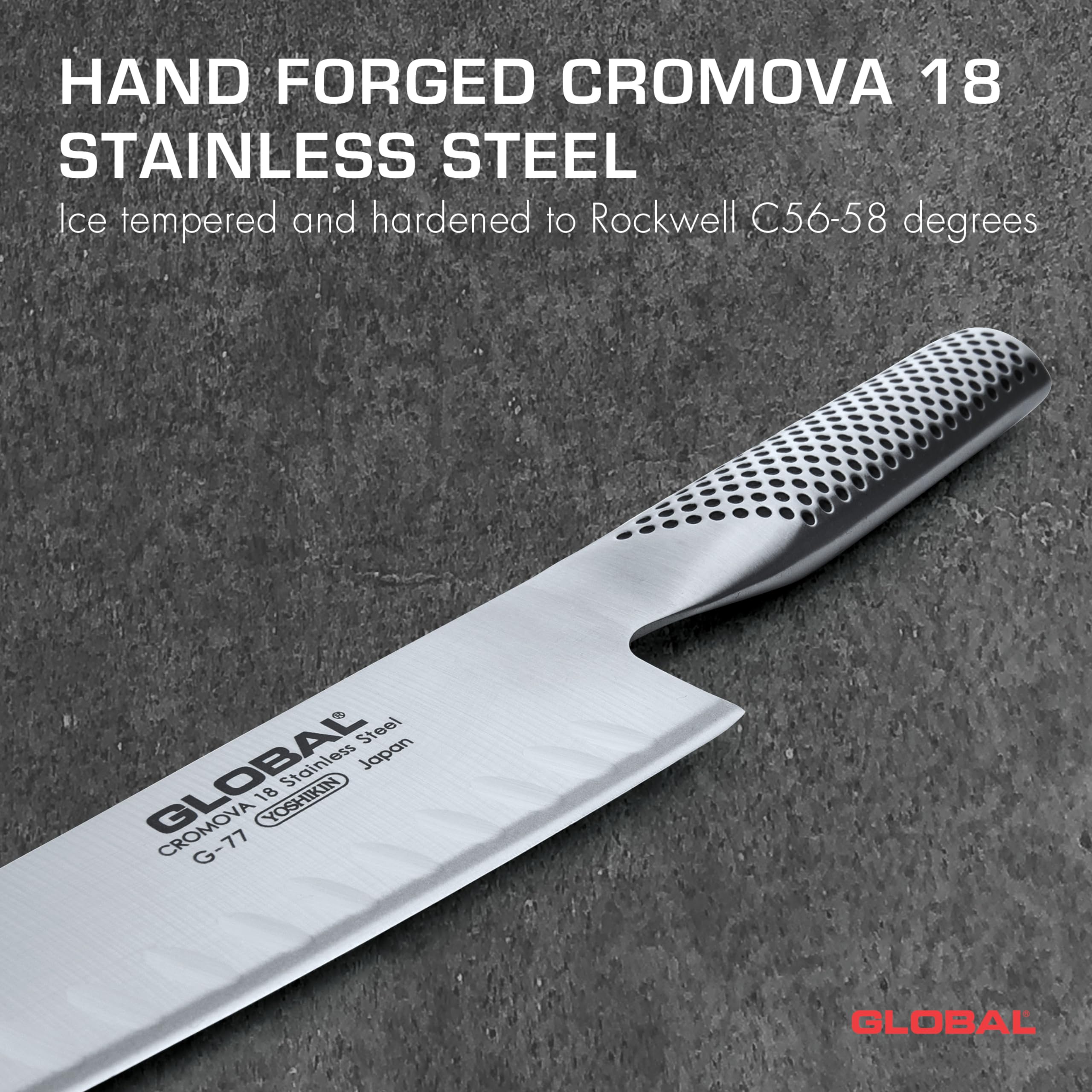 Global Chef's Knife-Granton, 8", Silver