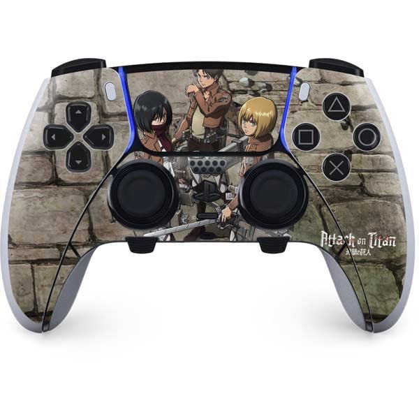Skinit Gaming Decal Skin Compatible with PS5 DualSense Edge Pro Controller - Officially Licensed Crunchyroll Attack On Titan Destroyed Design